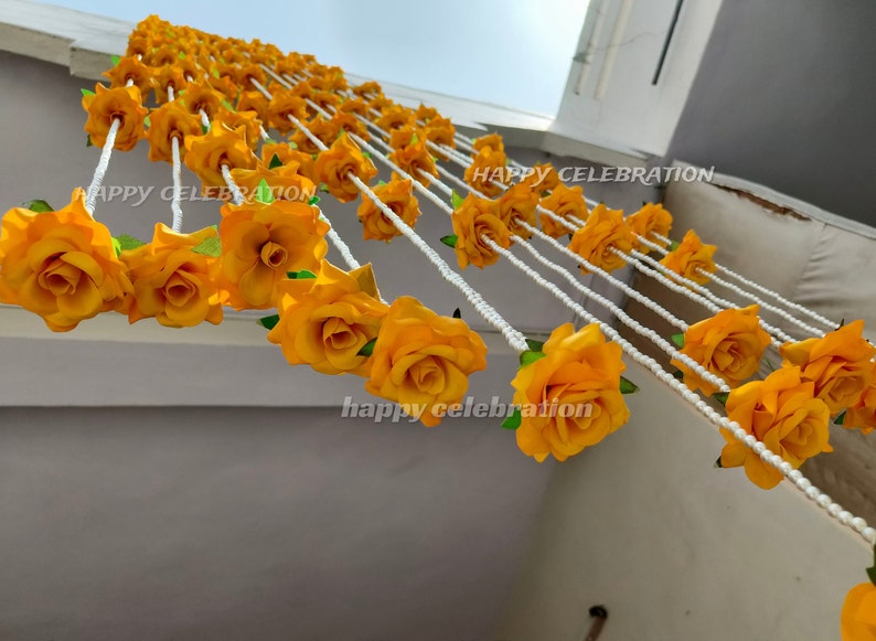 Indian Wedding Décor 6 Feet Rose Artificial Blossom Garland, Floral ...