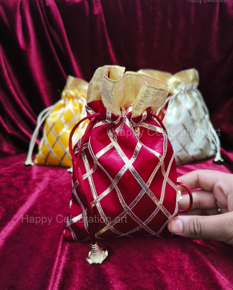 Rajasthani Potli Bags Full Gotta Design- Wedding, Mehendi, Haldi, Party ...