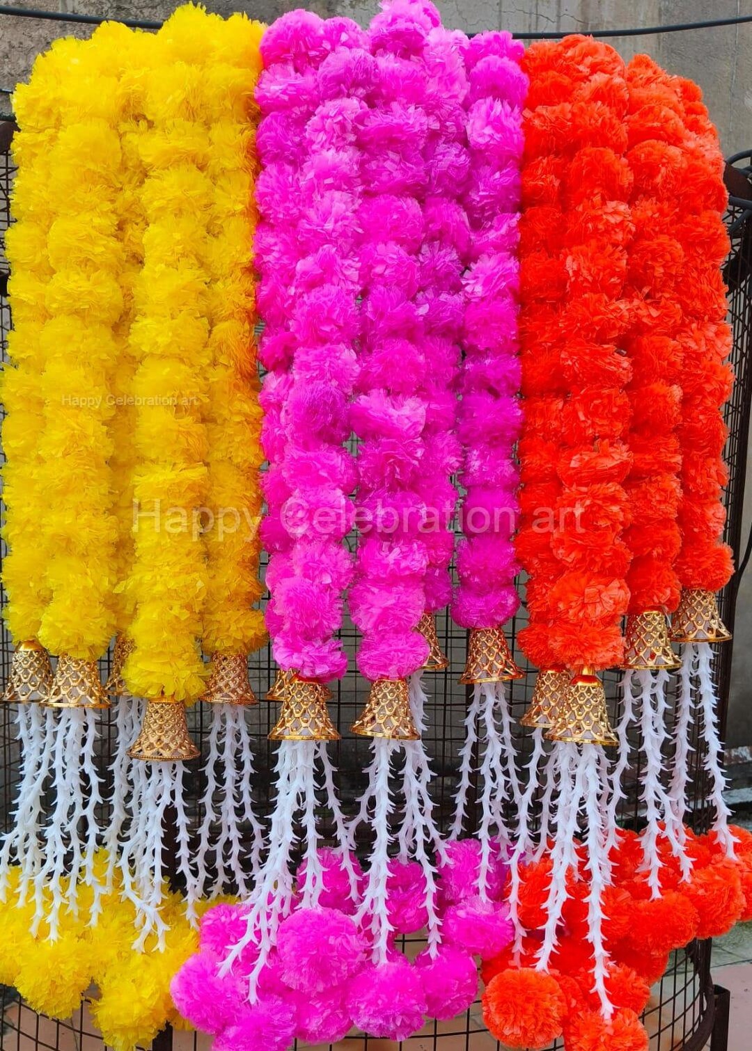 Orange/yellow /pink Marigold Garland for Home, Party, and Wedding Decor ...