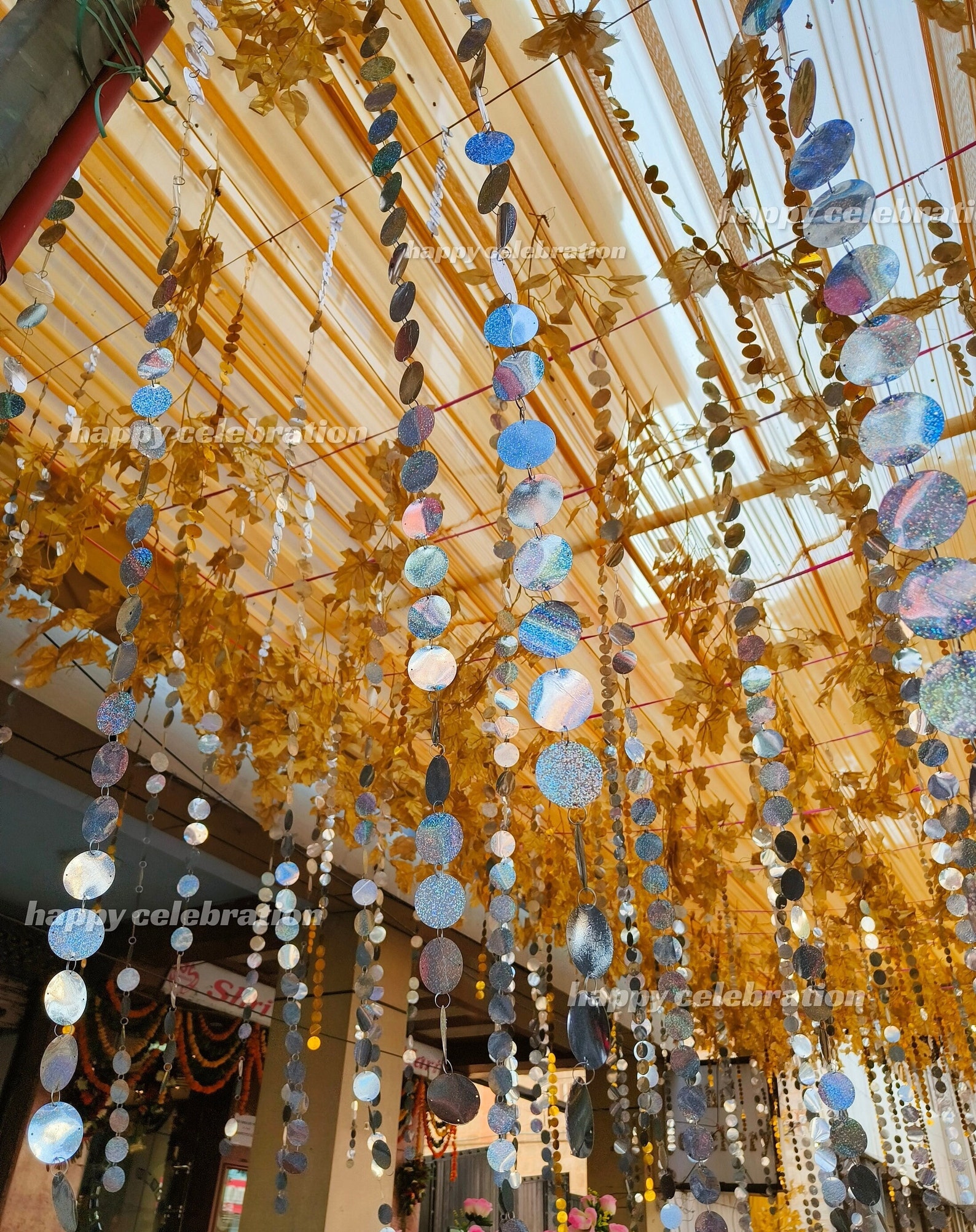 Round Coin String for Ceiling Decoration,festival Glitter Ribbons With ...