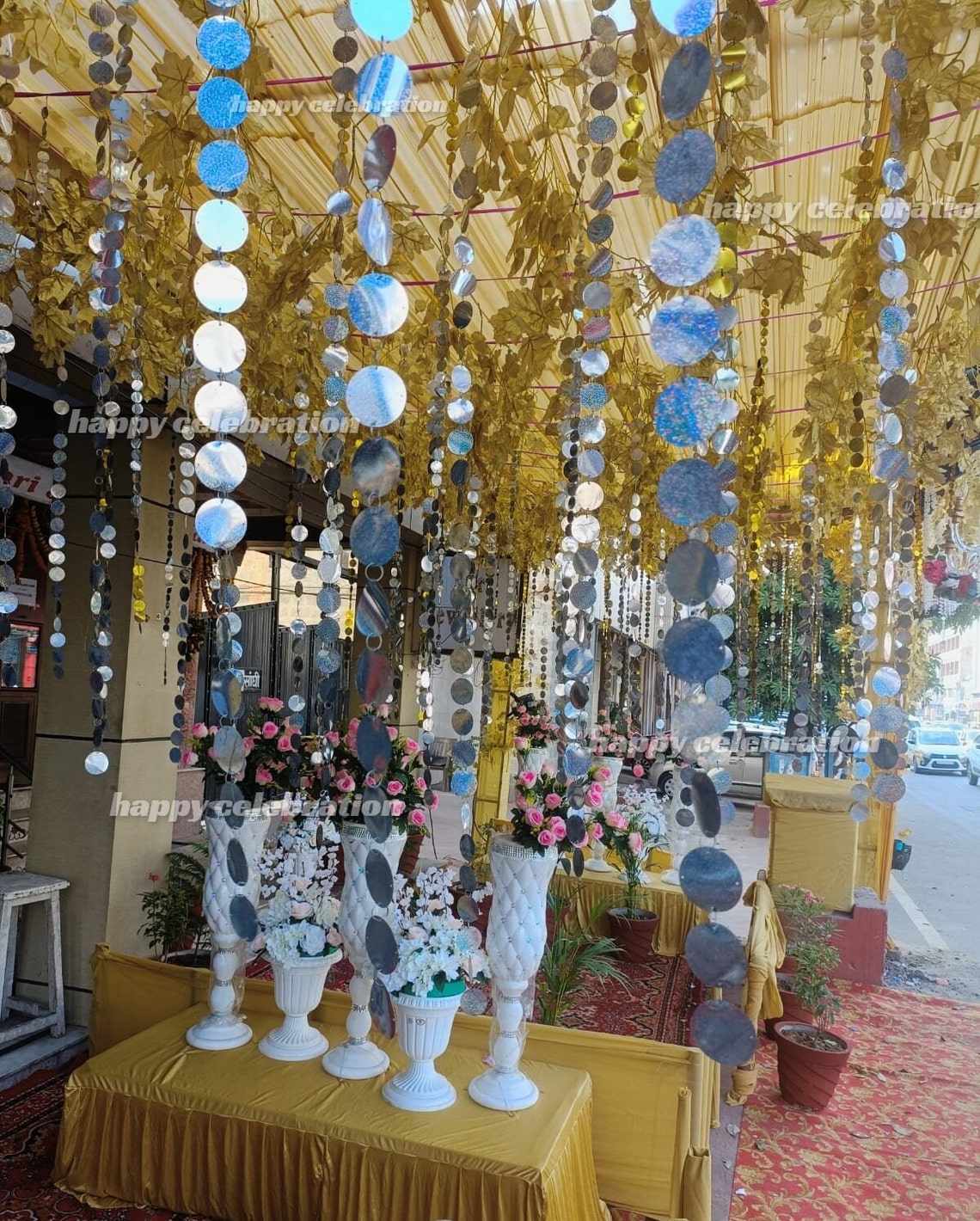 Glitter Coin Garland: Silver & Gold Party Backdrop (4 Feet) - Etsy