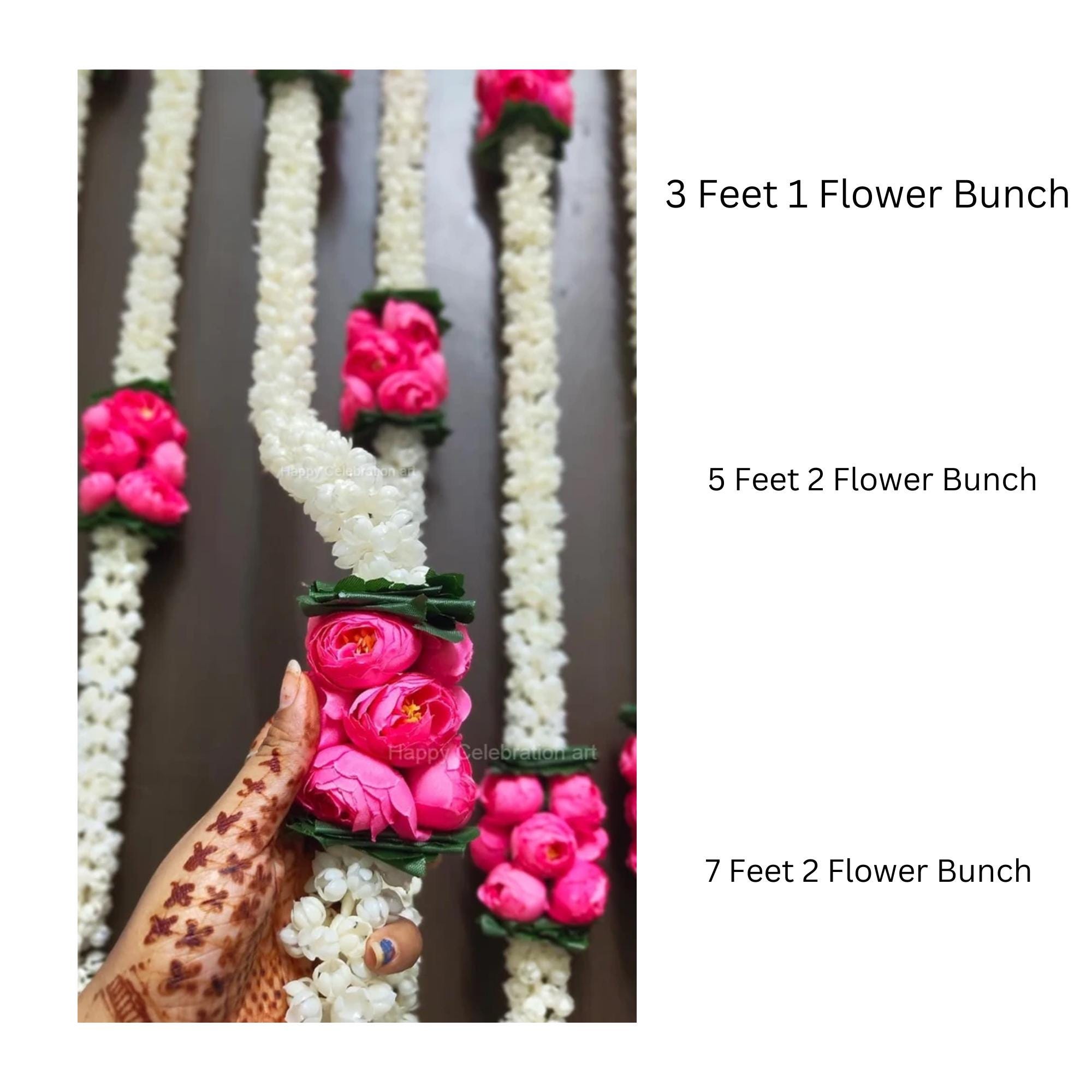 Mogra and Ranunculus Flower Garland, Indian Wedding Decor, Stage ...
