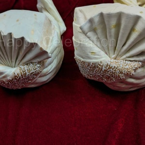 Embroidered White Groom Wedding Safa | Pagri|for Groom|jodhpuri Safa ...