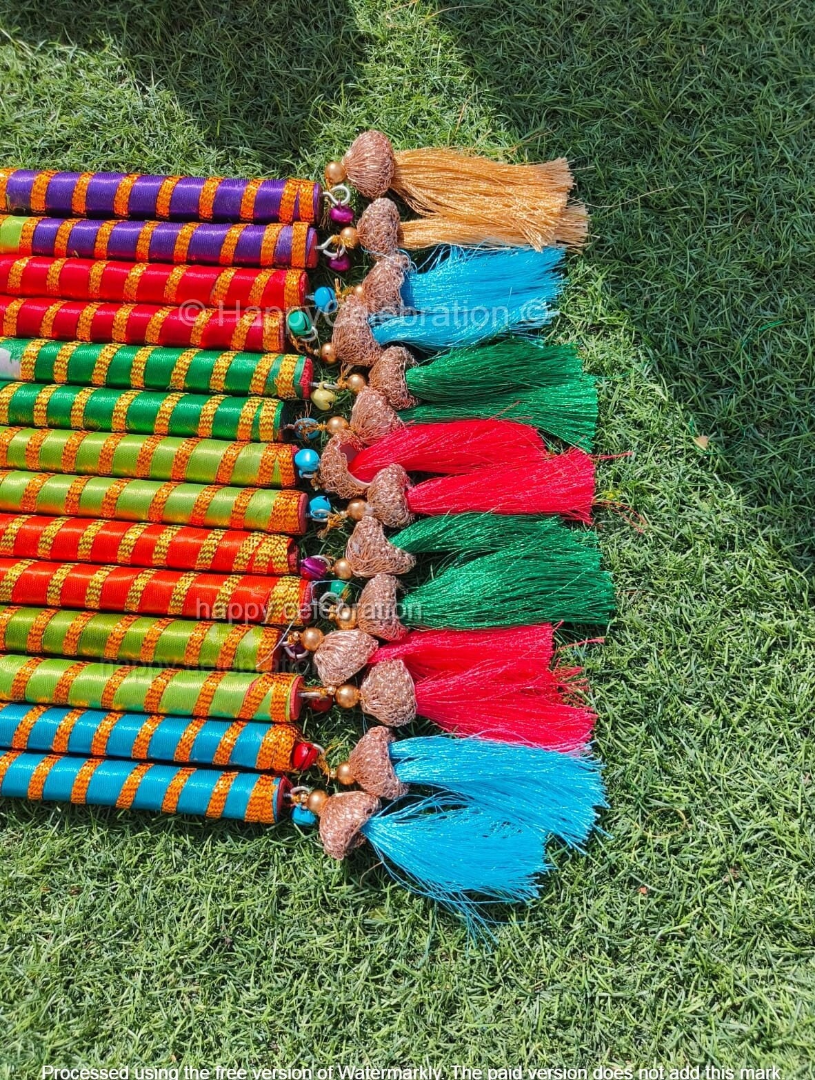 Gujarati Wooden Dandiya Sticks and Mehndi Decor for Vibrant Sangeet ...