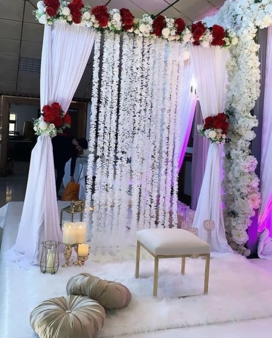 Nikah Pardah Elegant Floral Hangings and Jasmine Strings for Islamic ...