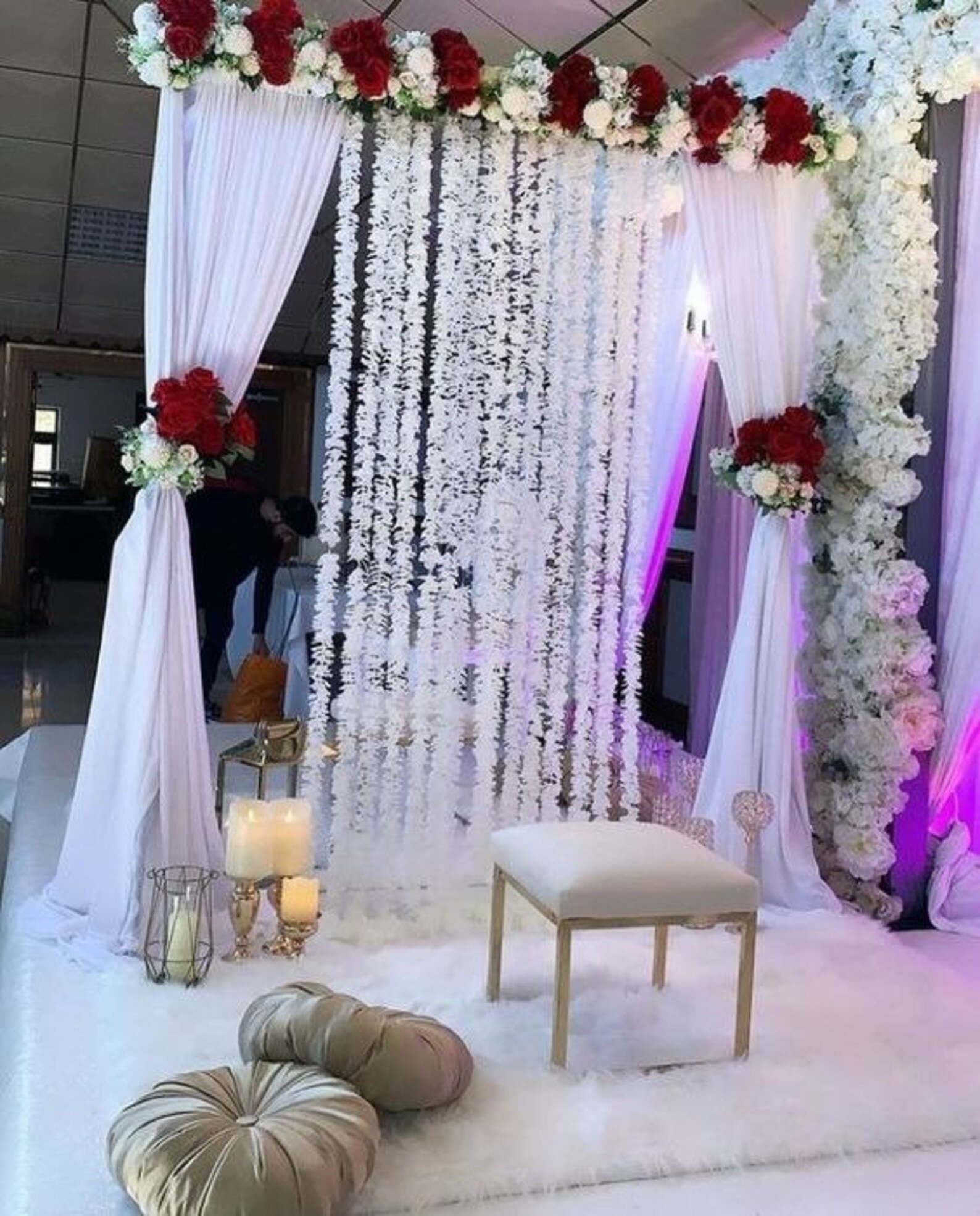 Nikah Pardah Elegant Floral Hangings and Jasmine Strings for Islamic ...