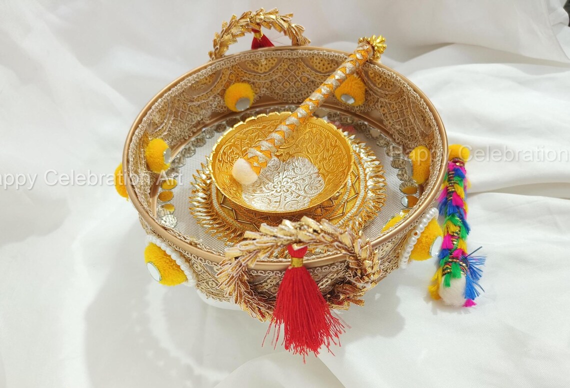 Unique Beautiful Haldi Ceremony Platter Wedding Haldi Thali Decor ...