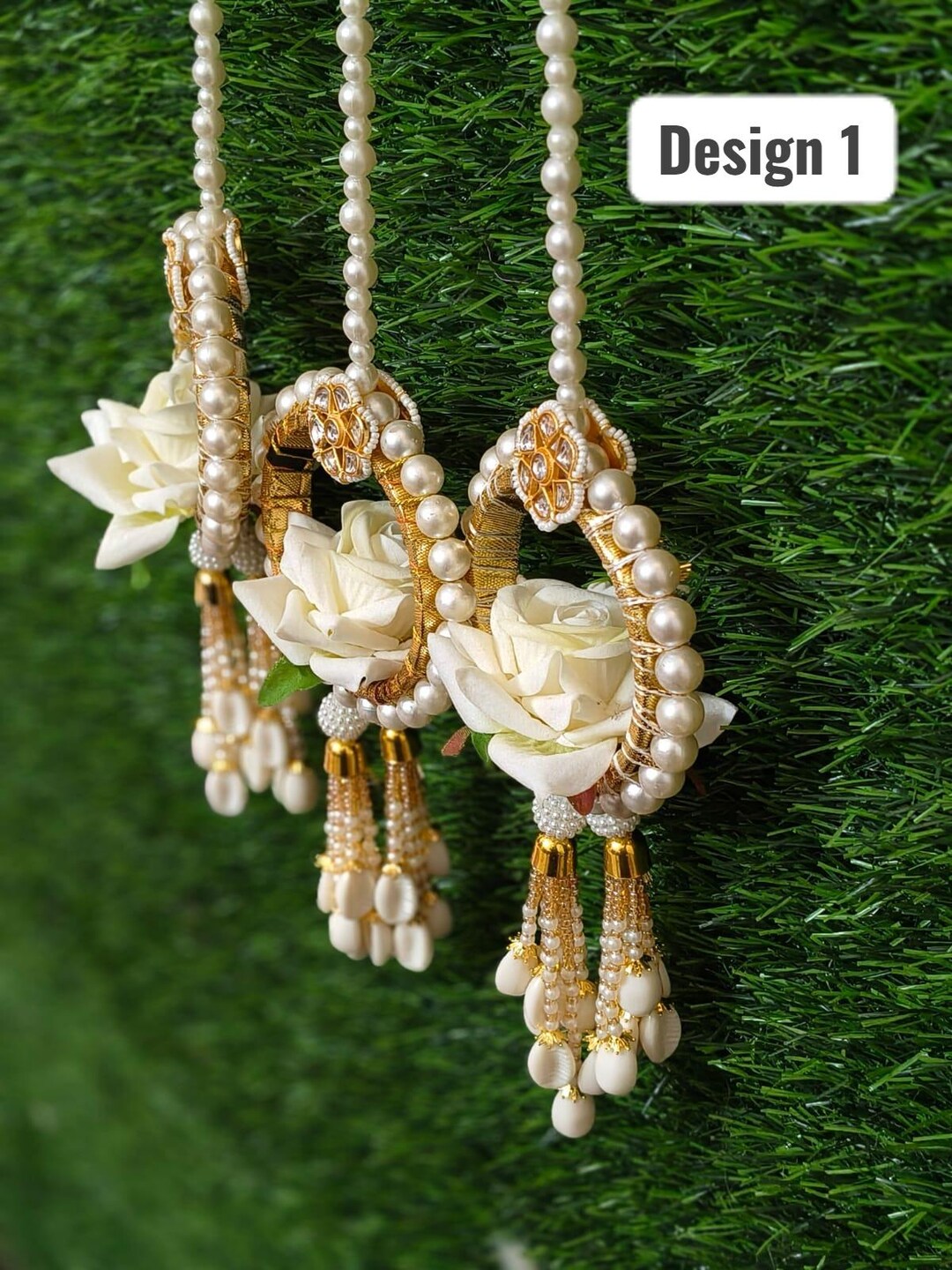 Rose Flower With Kundan Bridal Pearl Tassel Paranda, Rose Bloom Hair ...