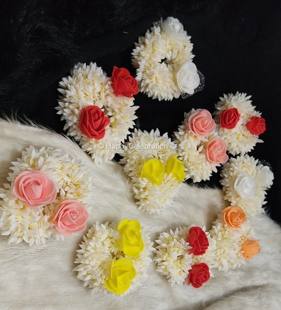 Floral Jewelry Bridal Bracelets, Necklaces, and Hand Gajras With ...