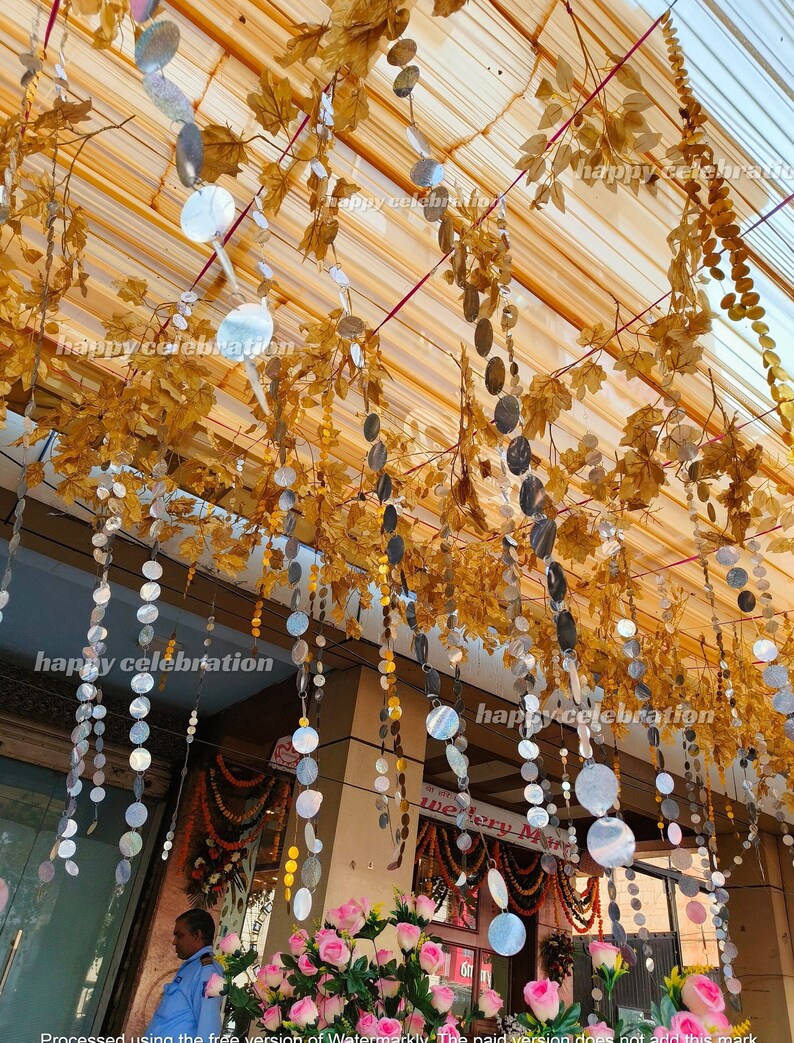 Round Coin String for Ceiling Decoration,festival Glitter Ribbons With ...