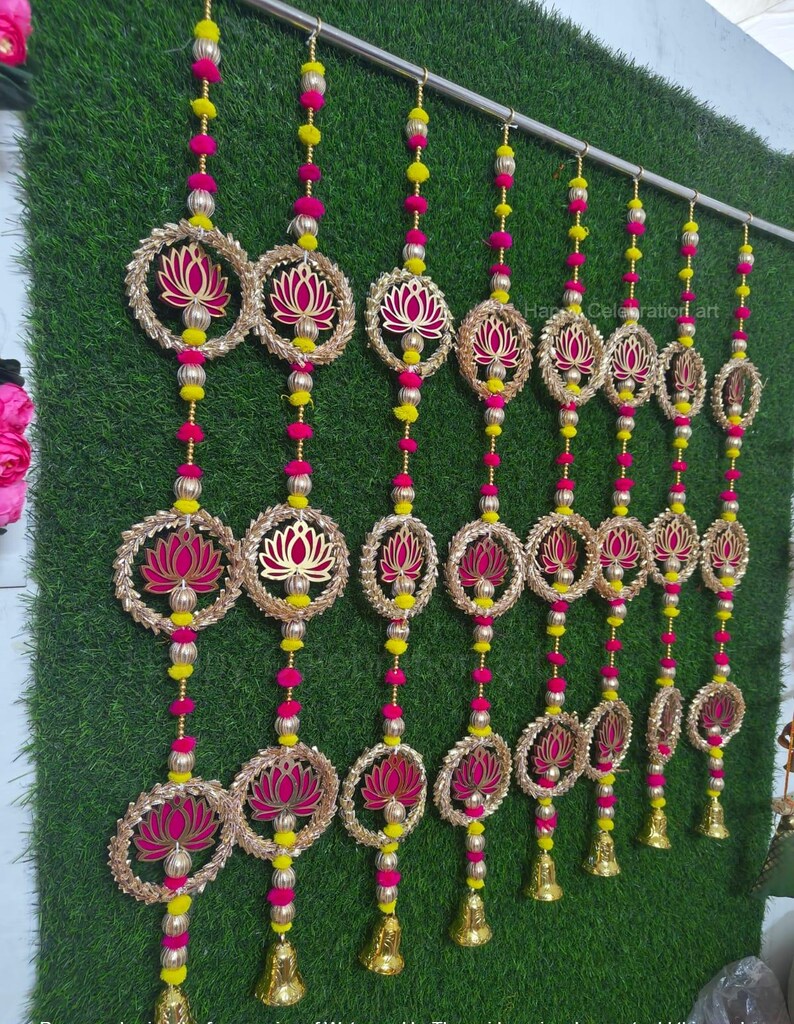 MDF Lotus Hanging: Indian Festive Decor With Bells - Etsy
