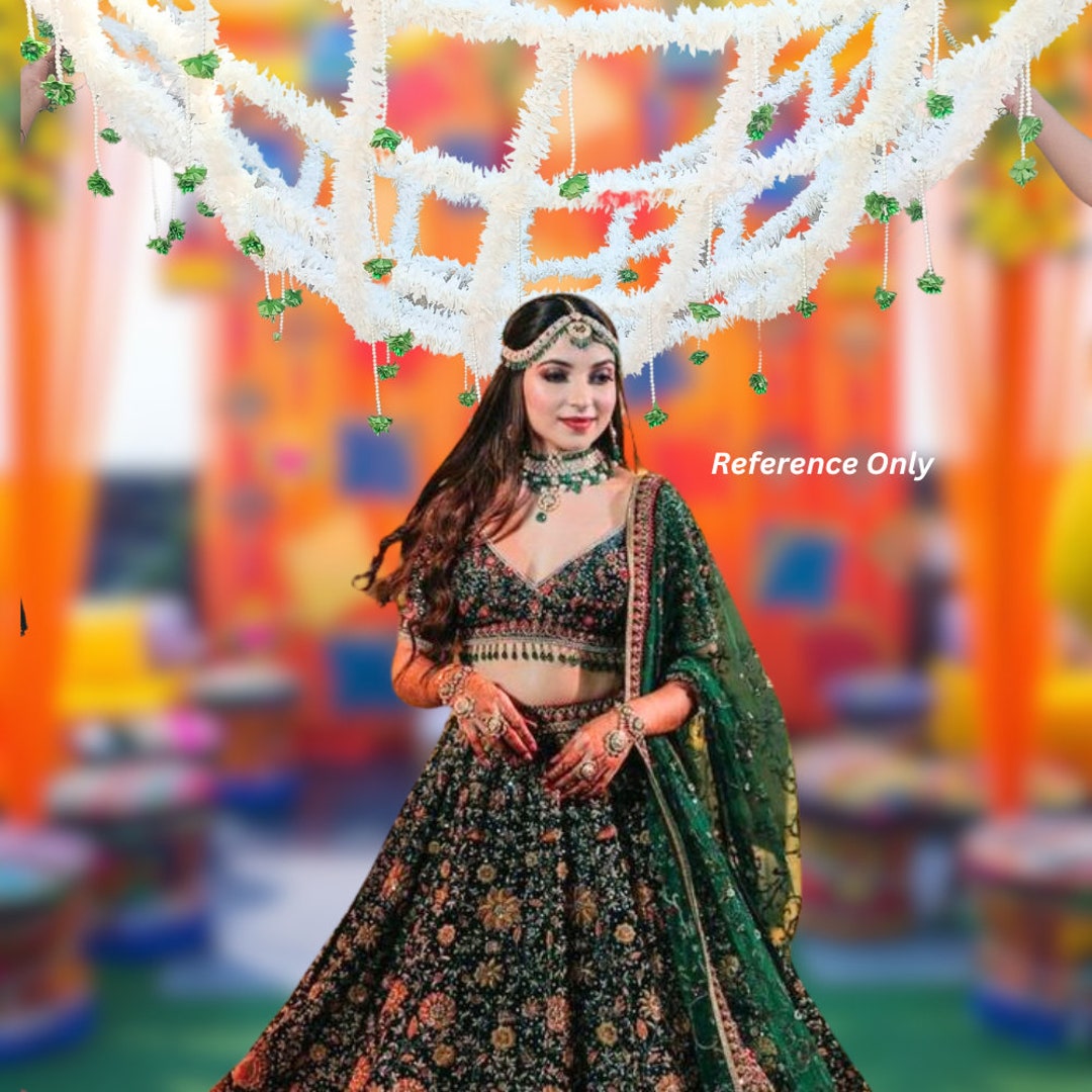 Jasmine With Green Flower Chaadar for Heena Decoration,mehendi Ceremony ...