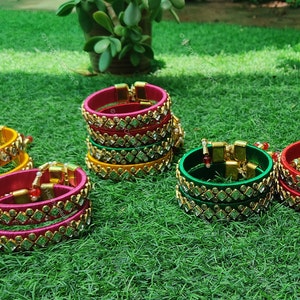 Silk Thread Kundan Bangles -pair of 2 Bangles,festival Collection Baby ...