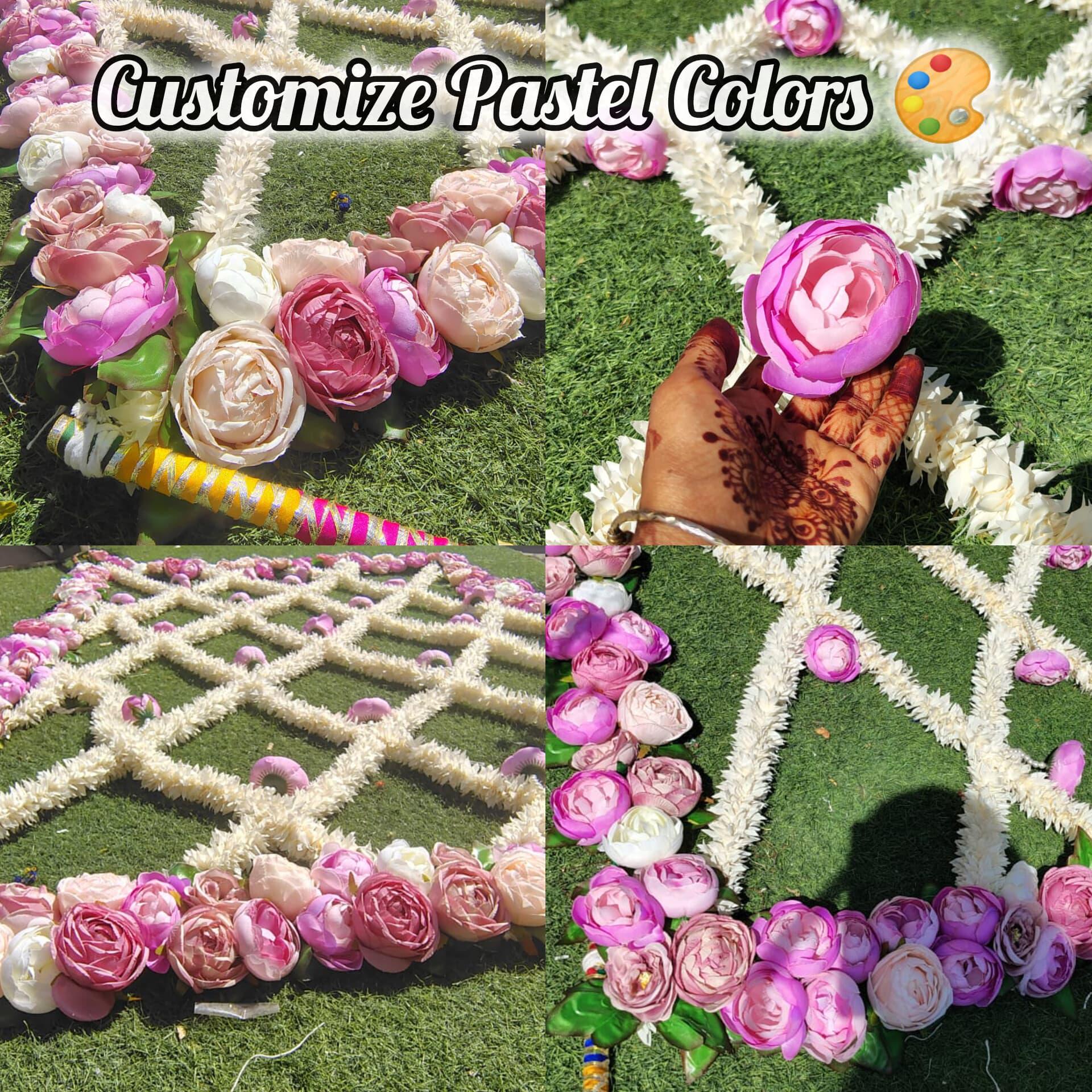 Off White Jasmine With Big Flower Bridal Entry Chaadar ,full Heavy ...