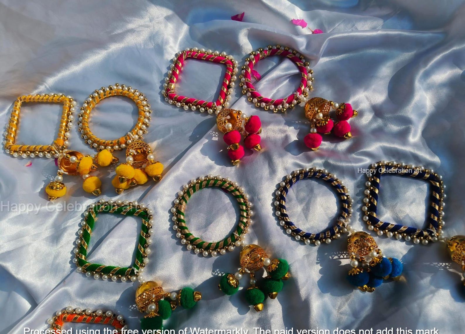 Punjabi Bridal Kaleera Bangles: Silk Thread, Flowers & Beads - Etsy