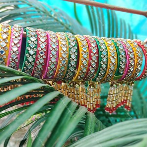 Silk Thread Kundan Bangles -pair of 2 Bangles,festival Collection Baby ...