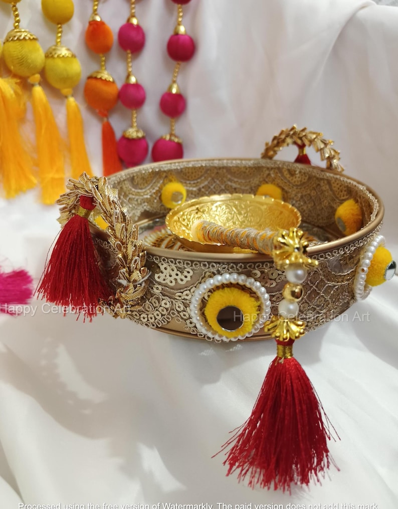 Unique Beautiful Haldi Ceremony Platter Wedding Haldi Thali Decor ...
