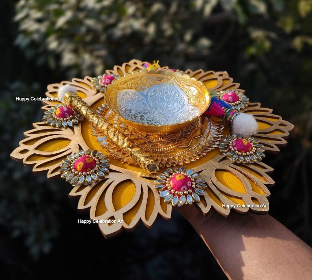 Haldi Mehndi Ceremony Platter Set | Wedding Decor Tray Combo With Bowls ...