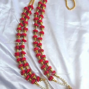 Elegant Rose Floral Milni Haar-handmade Beads Wedding Garland, Baraat ...