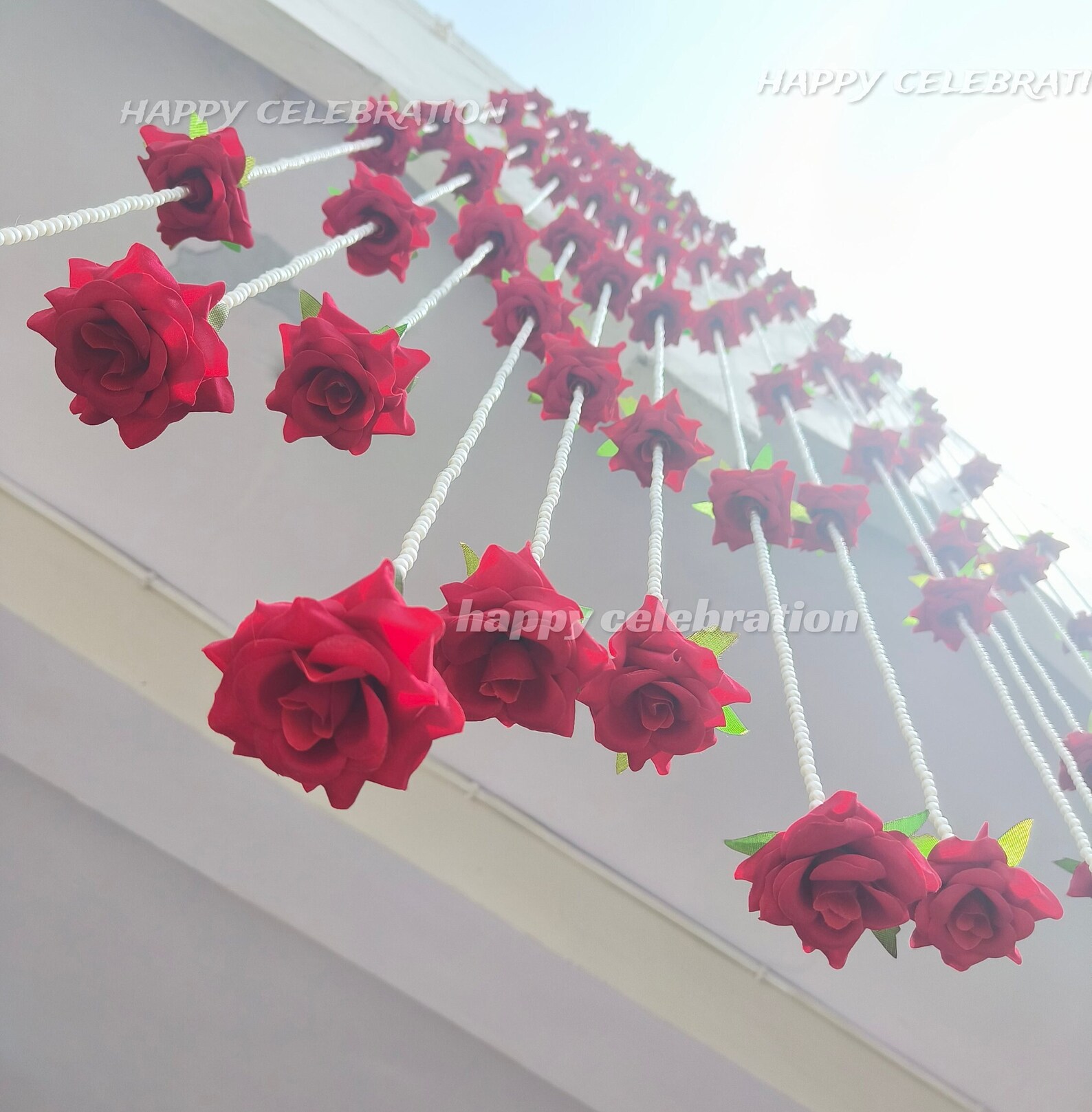 Indian Wedding Décor 6 Feet Rose Artificial Blossom Garland, Floral ...