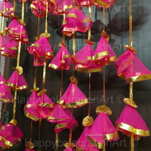 Haldi Backdrop, Net Fabric String/garland With Gota Lace, Indian ...