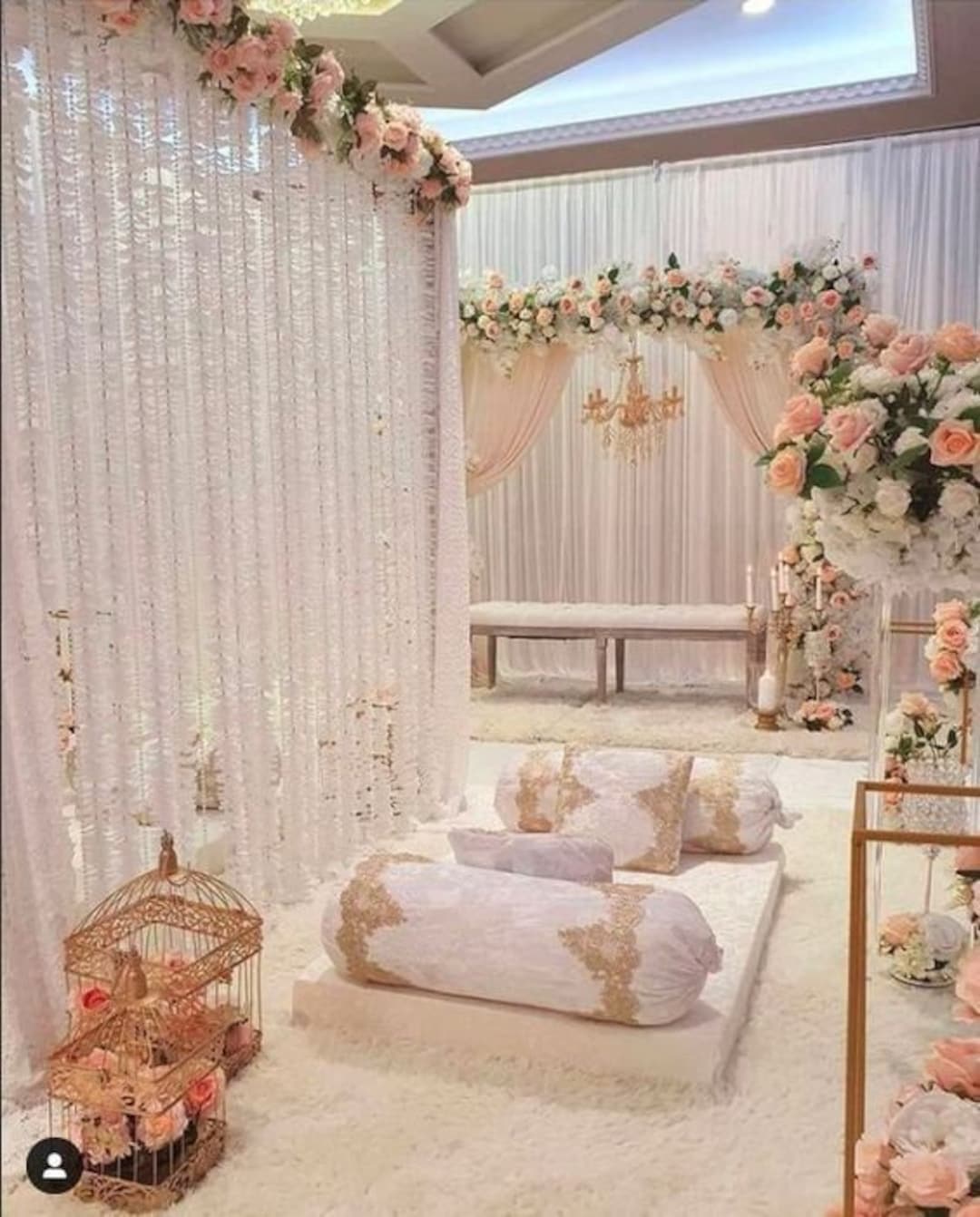 Graceful Nikah Curtain for Pakistani Muslim Wedding With Elegant ...