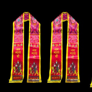 Shri Guru Clothing Satin Silk Jai Mata Di Dupatta | Mata Rani Chunri ...