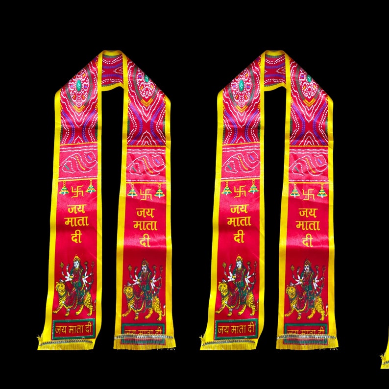 Shri Guru Clothing Satin Silk Jai Mata Di Dupatta | Mata Rani Chunri ...