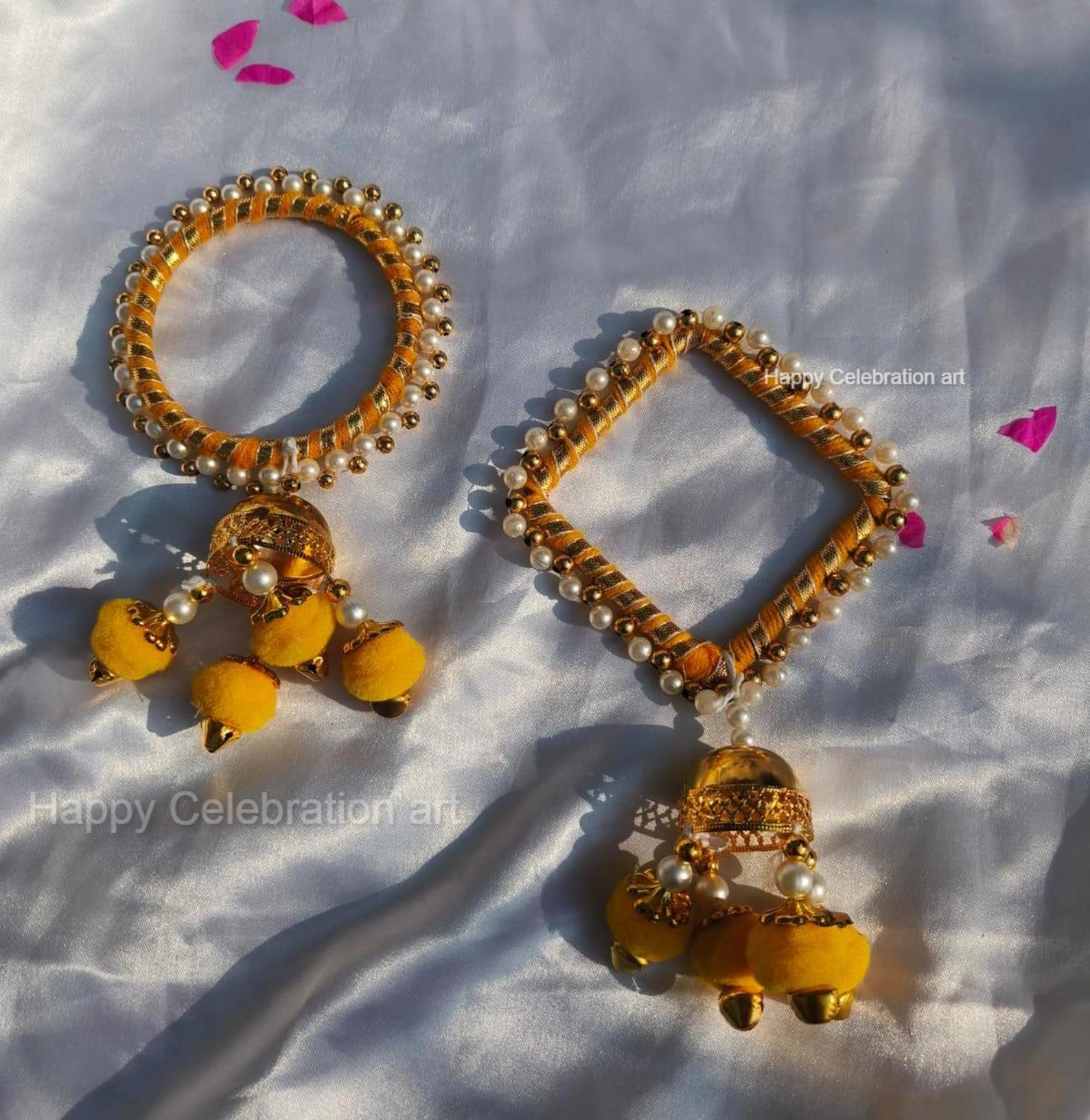 Punjabi Bridal Kaleera Bangles: Silk Thread, Flowers & Beads - Etsy