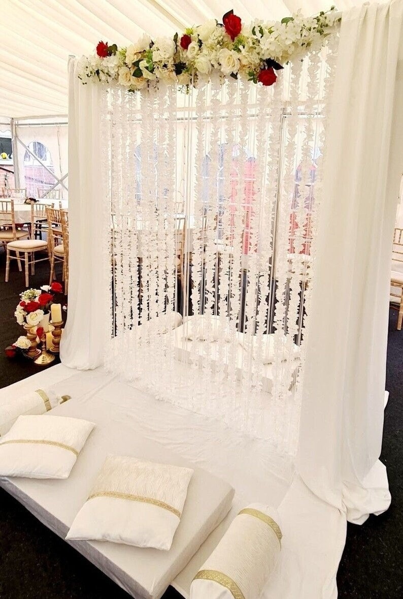 Nikah Pardah Elegant Floral Hangings and Jasmine Strings for Islamic ...