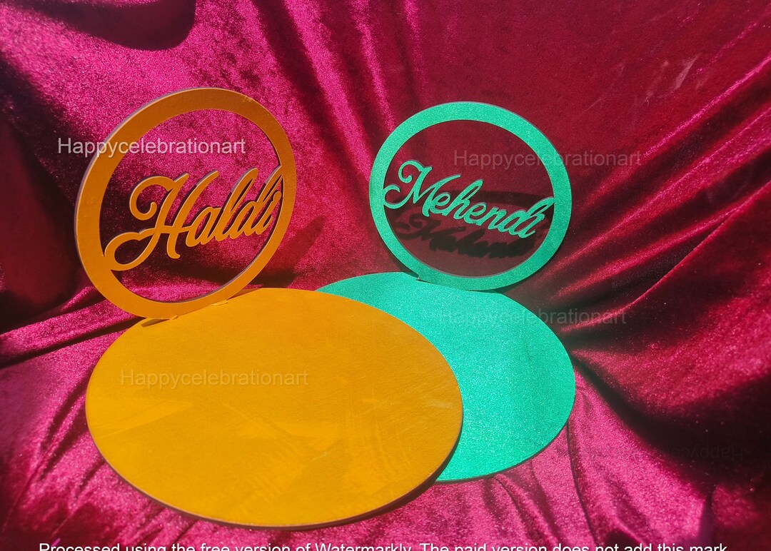 DIY Haldi Plate,round Shape Wedding Tradition Mehndi Plate,wooden ...