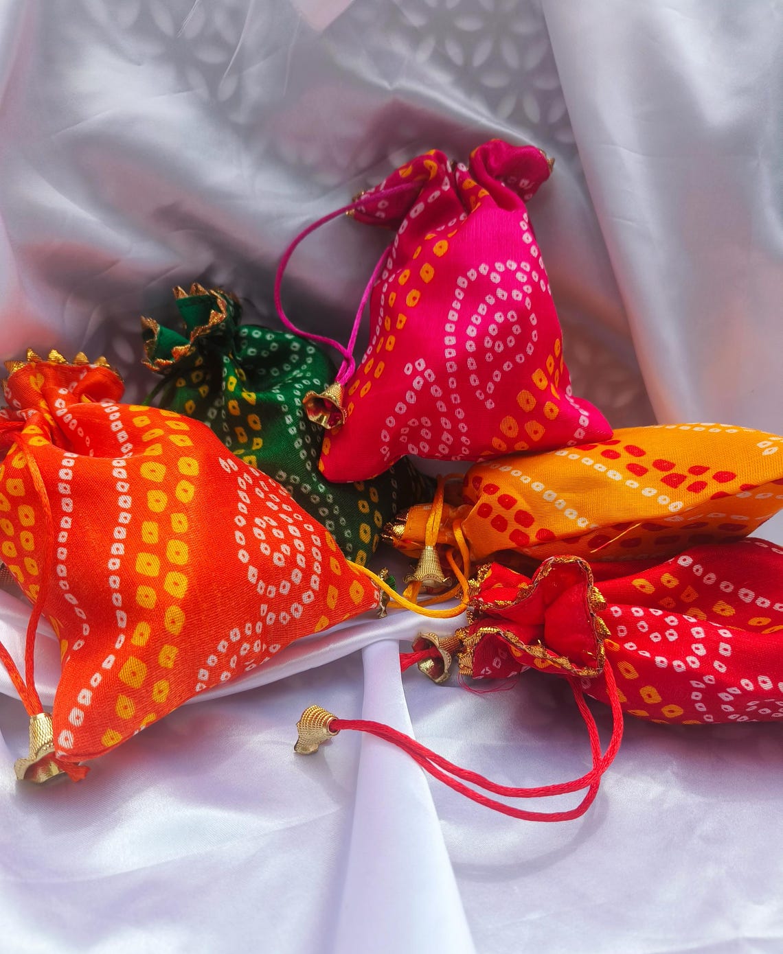 Lot of 10-100 Piece Wedding Party Return Gift Potli Bags Favor Ethnic ...