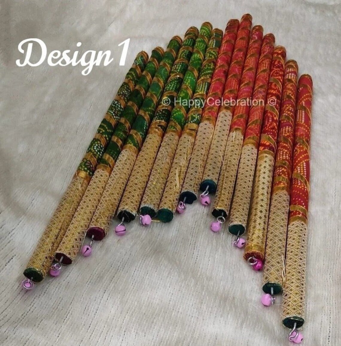 Bulk Traditional Wooden Bandhni Navratri Dandiya Sticks Handmade Garba ...