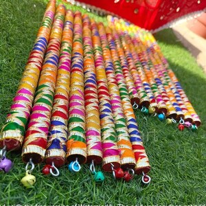 Bulk Traditional Wooden Bandhni Navratri Dandiya Sticks | Handmade ...