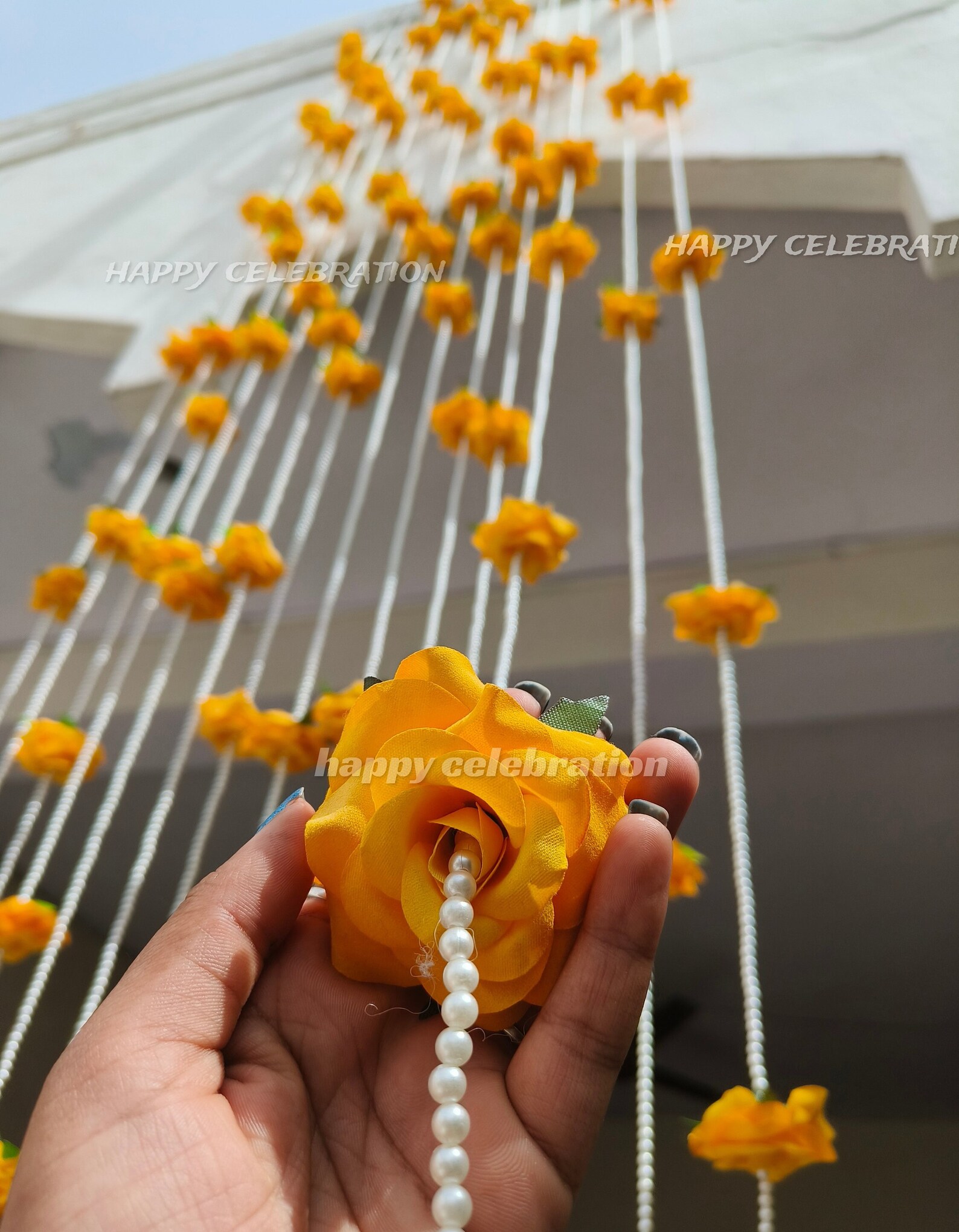 Indian Wedding Décor 6 Feet Rose Artificial Blossom Garland, Floral ...