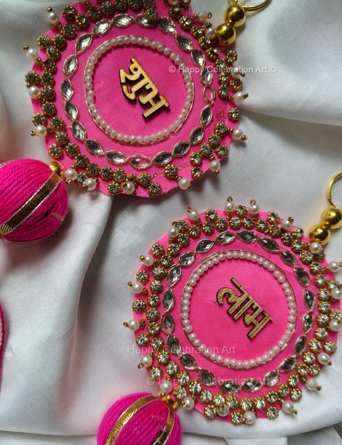 Pink Theme Shubh Labh Door Hanging Toran, Traditional Diwali Decor ...