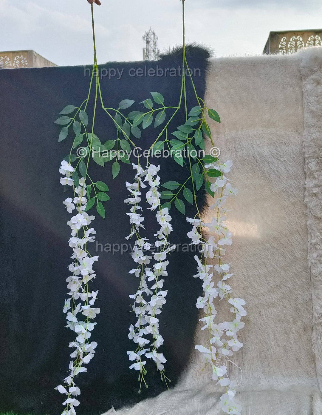 White Artificial Wisteria Flower Sticks, Boho Home Decor - Etsy