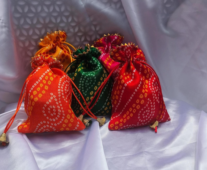 Lot of 10-100 Piece Wedding Party Return Gift Potli Bags Favor Ethnic ...