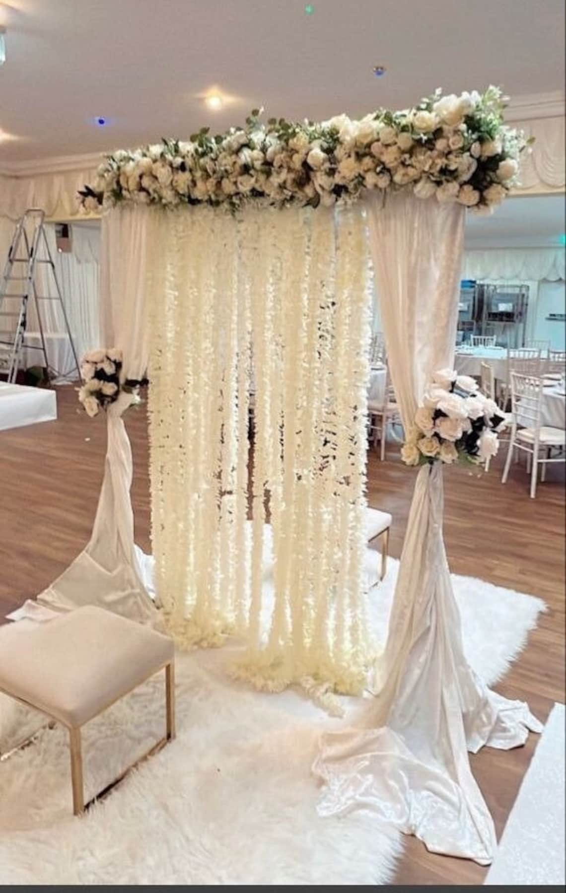 Nikah Pardah Elegant Floral Hangings and Jasmine Strings for Islamic ...