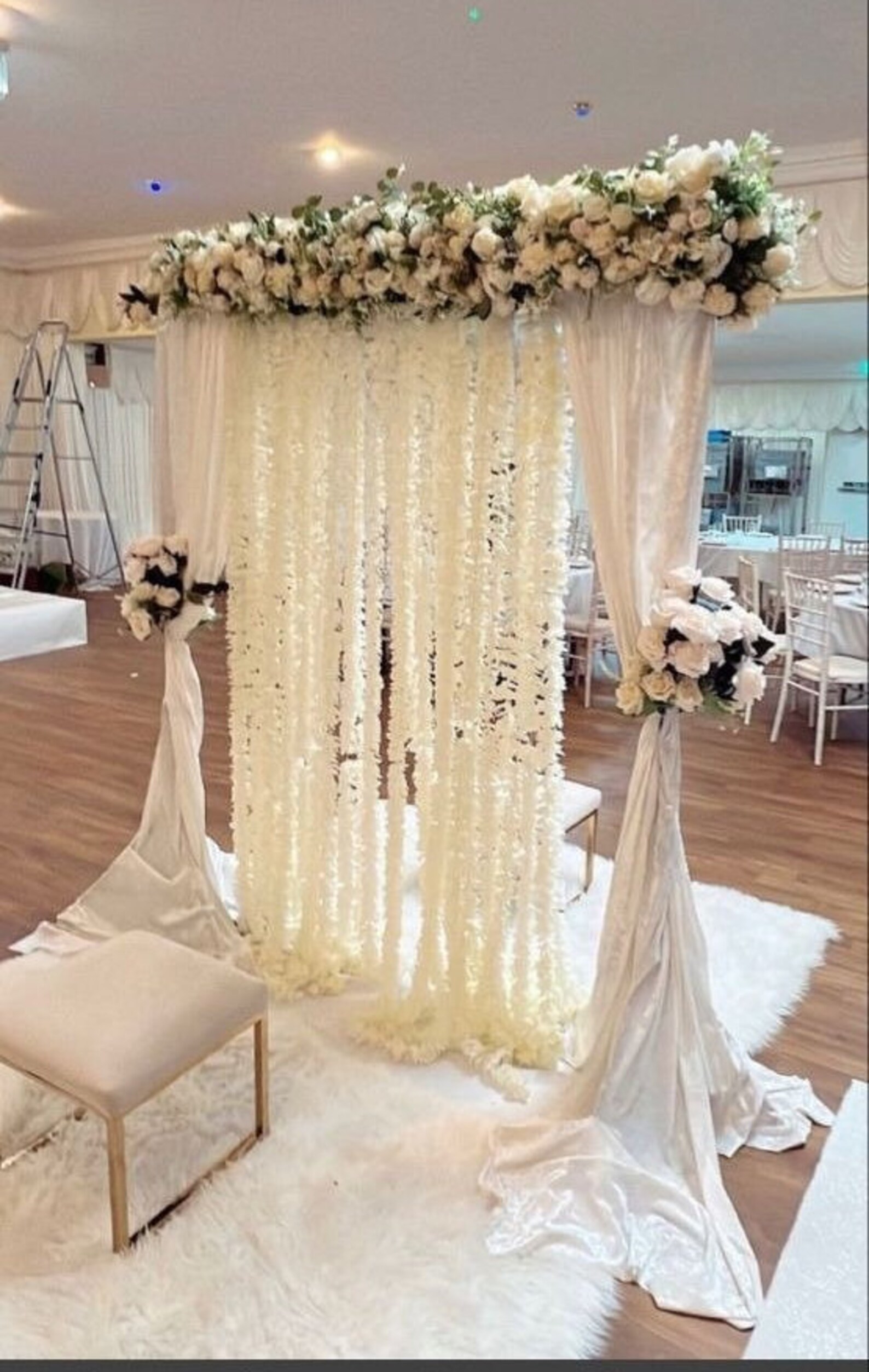Nikah Pardah Elegant Floral Hangings and Jasmine Strings for Islamic ...