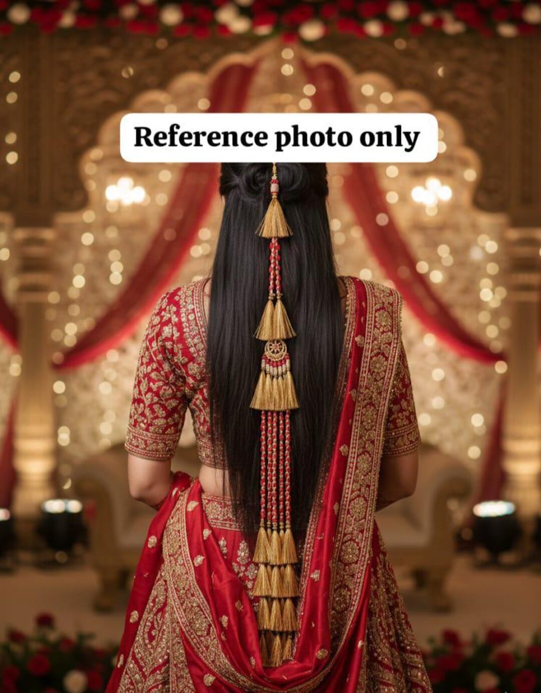 Elegant Red Golden Paranda With Gota and Tassel | Traditional Punjabi ...