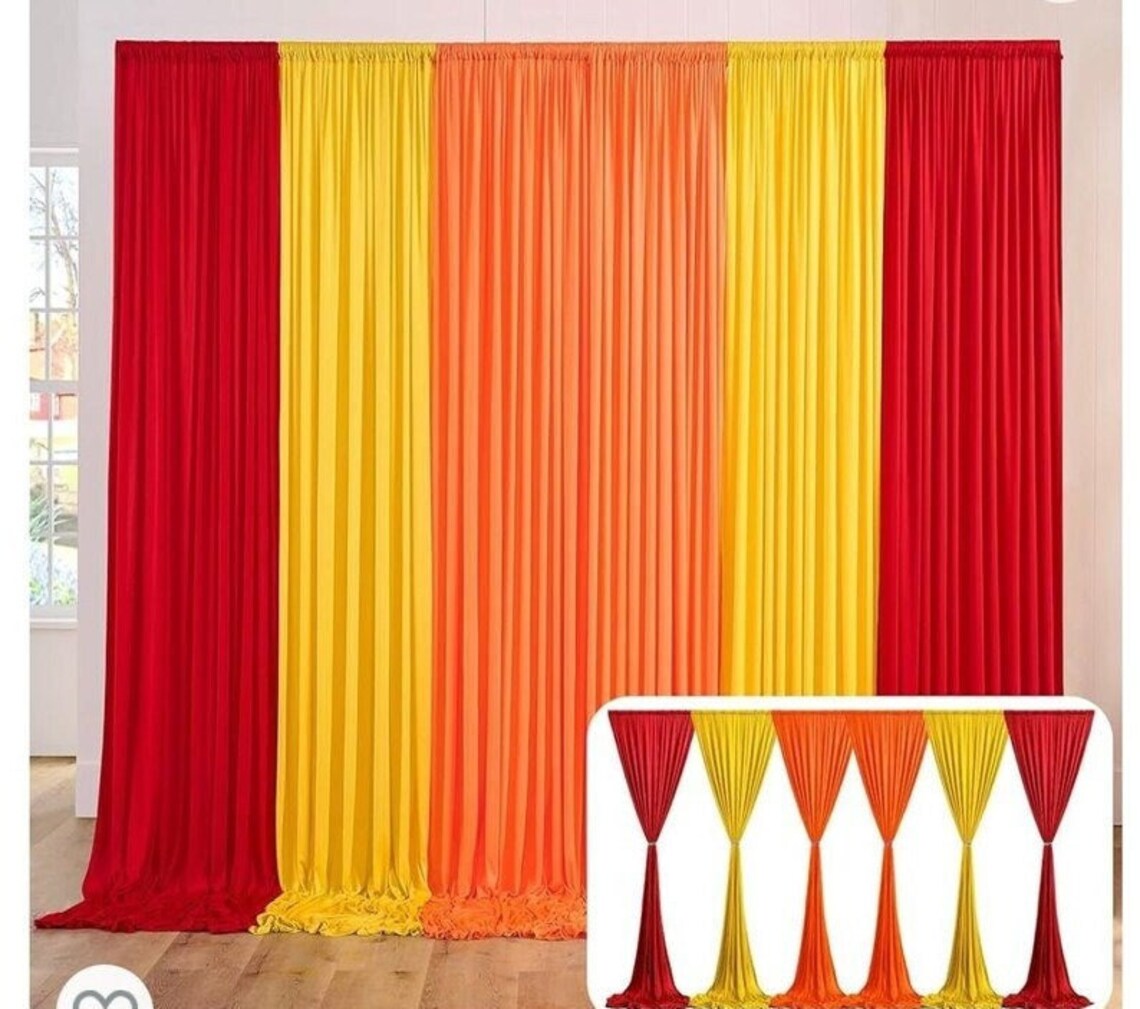Premium 5x10ft Polyester Backdrop Curtain With Rod Pockets for Wedding ...