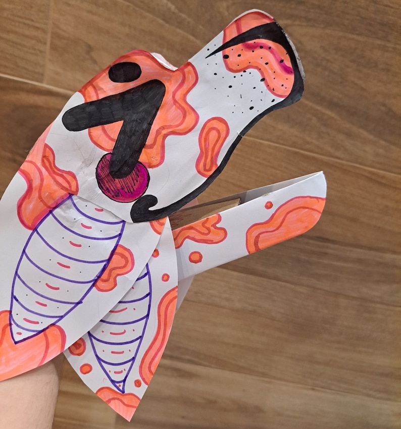 Pink Themed Paper Dragon Puppet 3D Forehead - Etsy