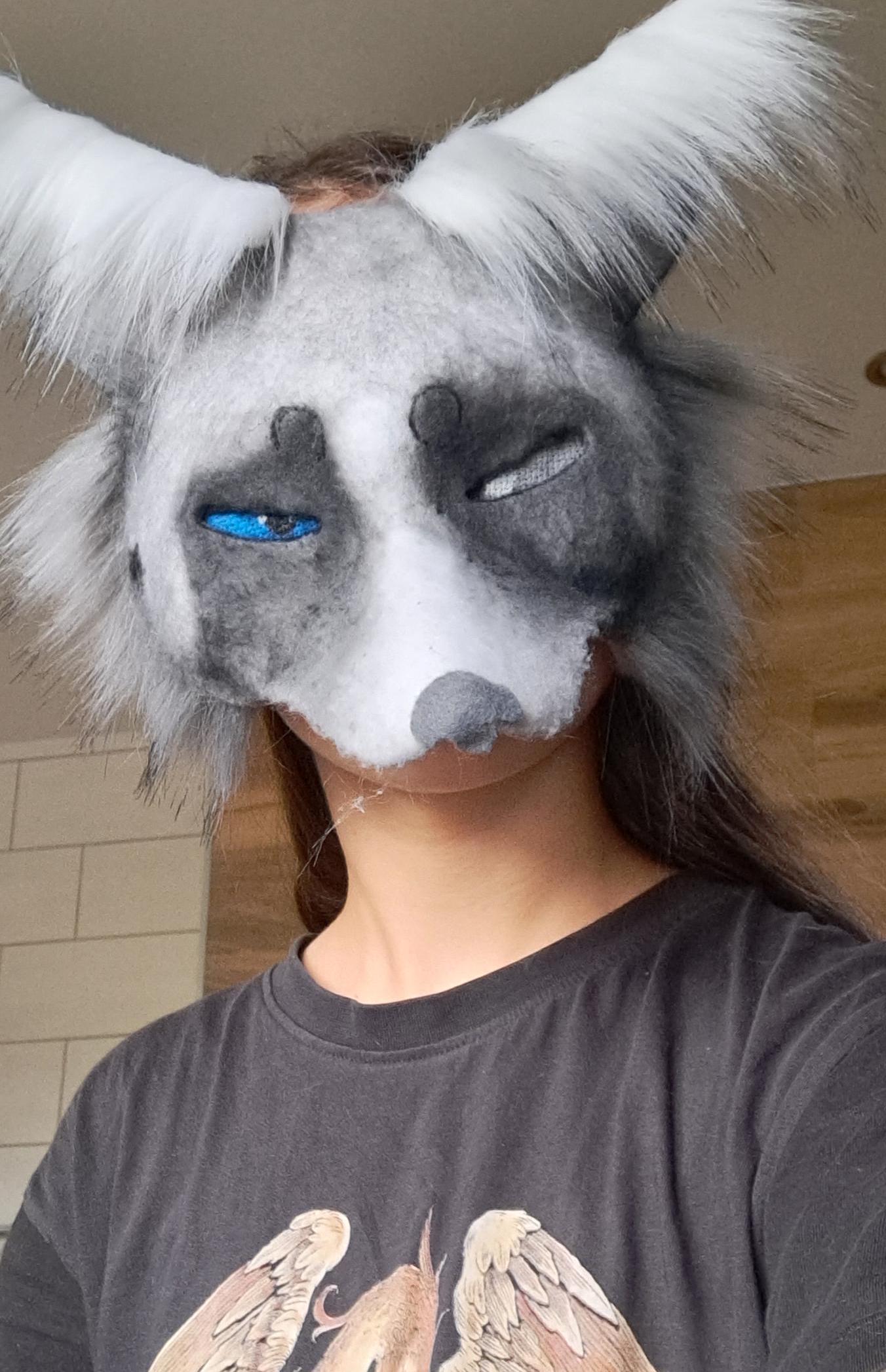 Airbushed Marble Fox Animal Mask NEED GONE - Etsy