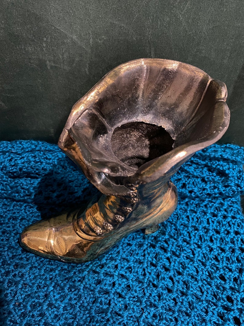 Vintage Brass Boot/ Victorian/ Laced Boot/ Brass/ Very Heavy - Etsy