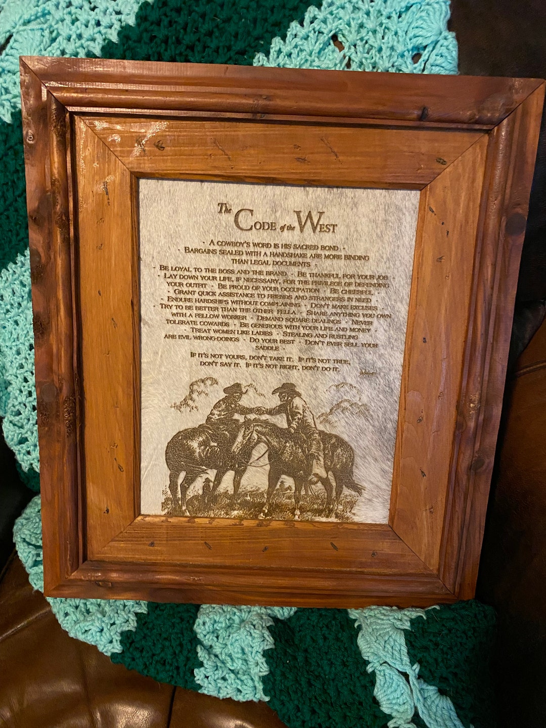 Old West Cedar Mill / the Code of the West / 16x20 / Laser Engraved ...