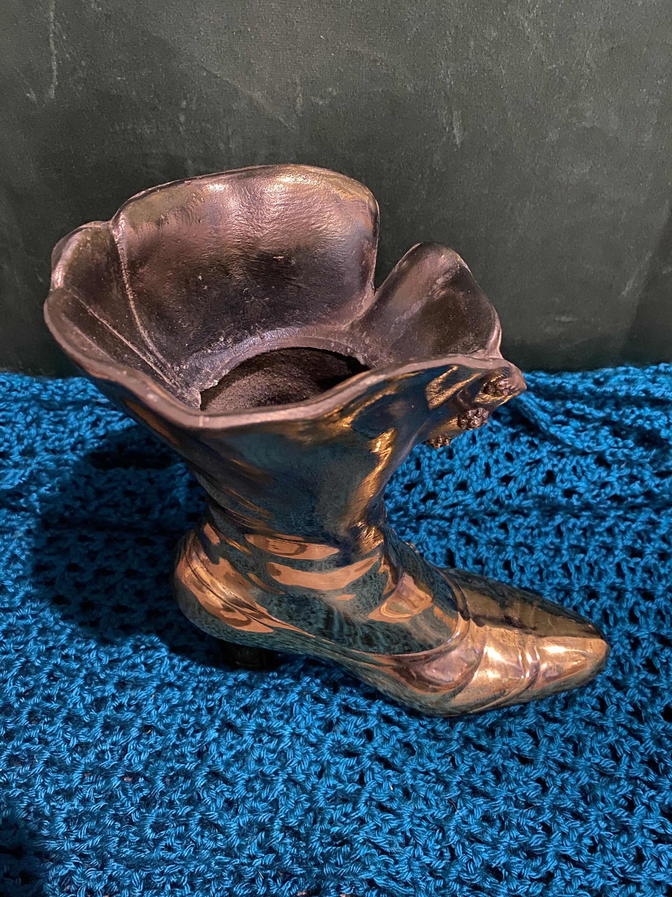 Vintage Brass Boot/ Victorian/ Laced Boot/ Brass/ Very Heavy - Etsy