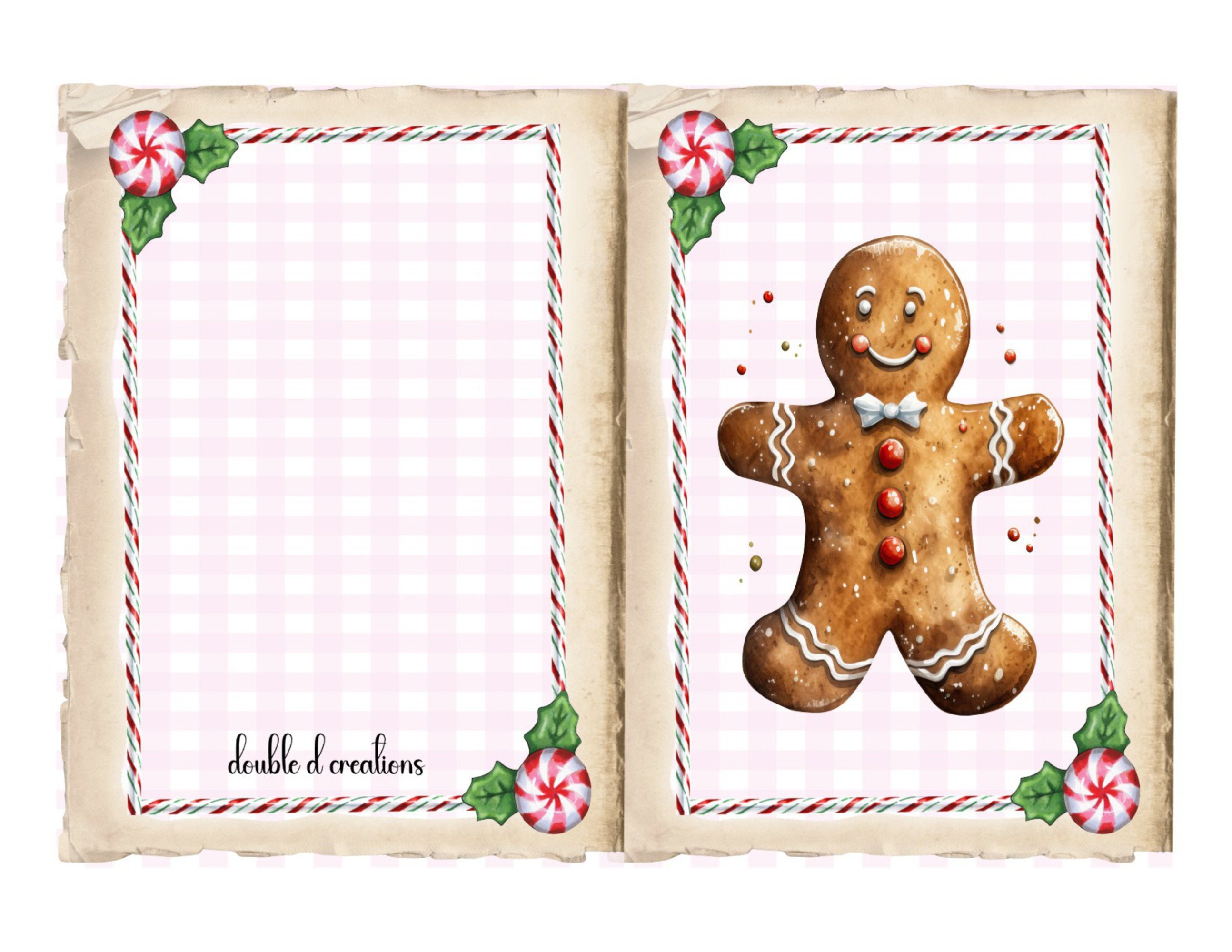 Gingerbread Printables - Etsy