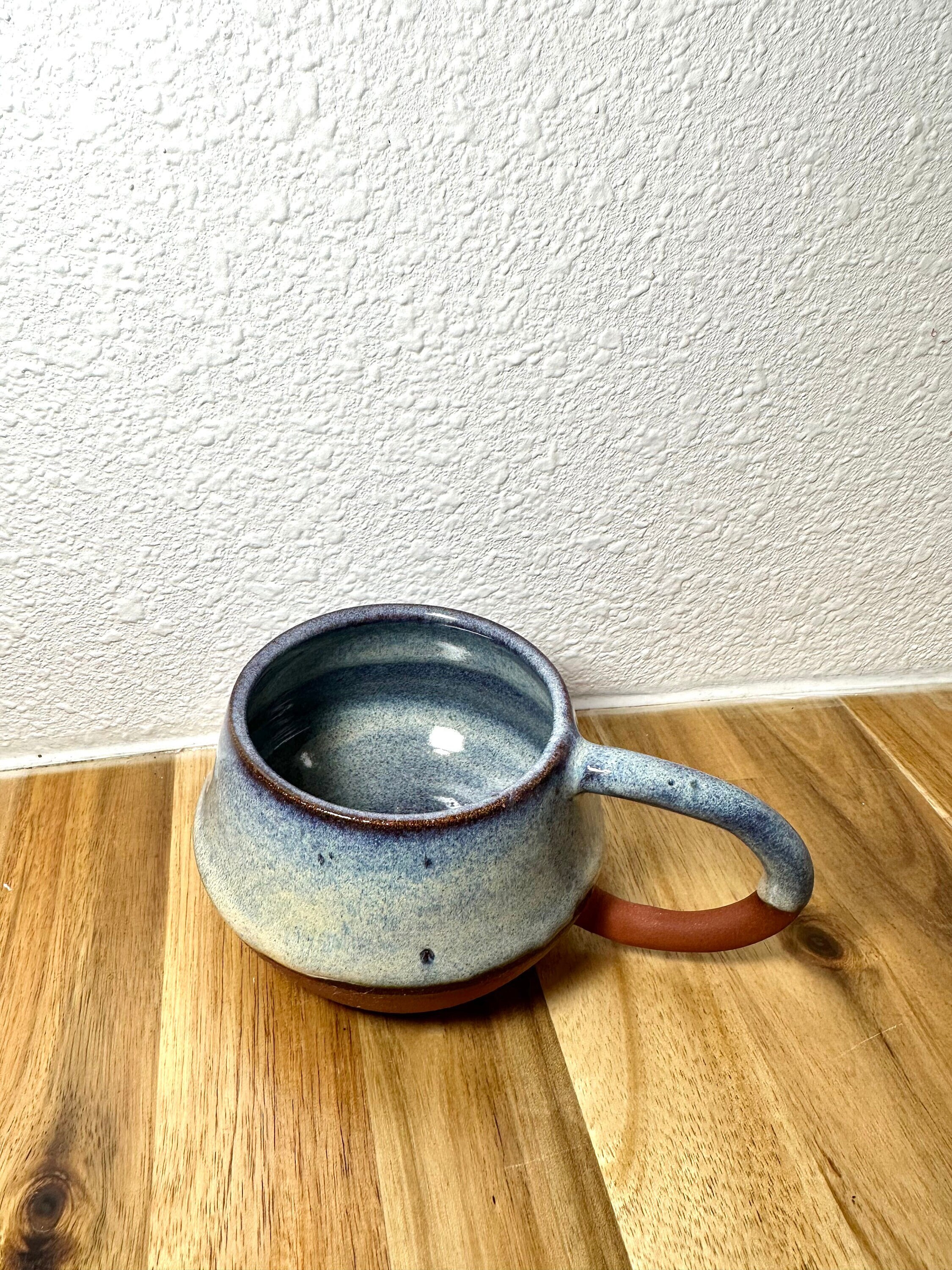 Blue Two Tone Ceramic Mug Handmade Mug Coffee Cup Tea Cup Simple Modern ...