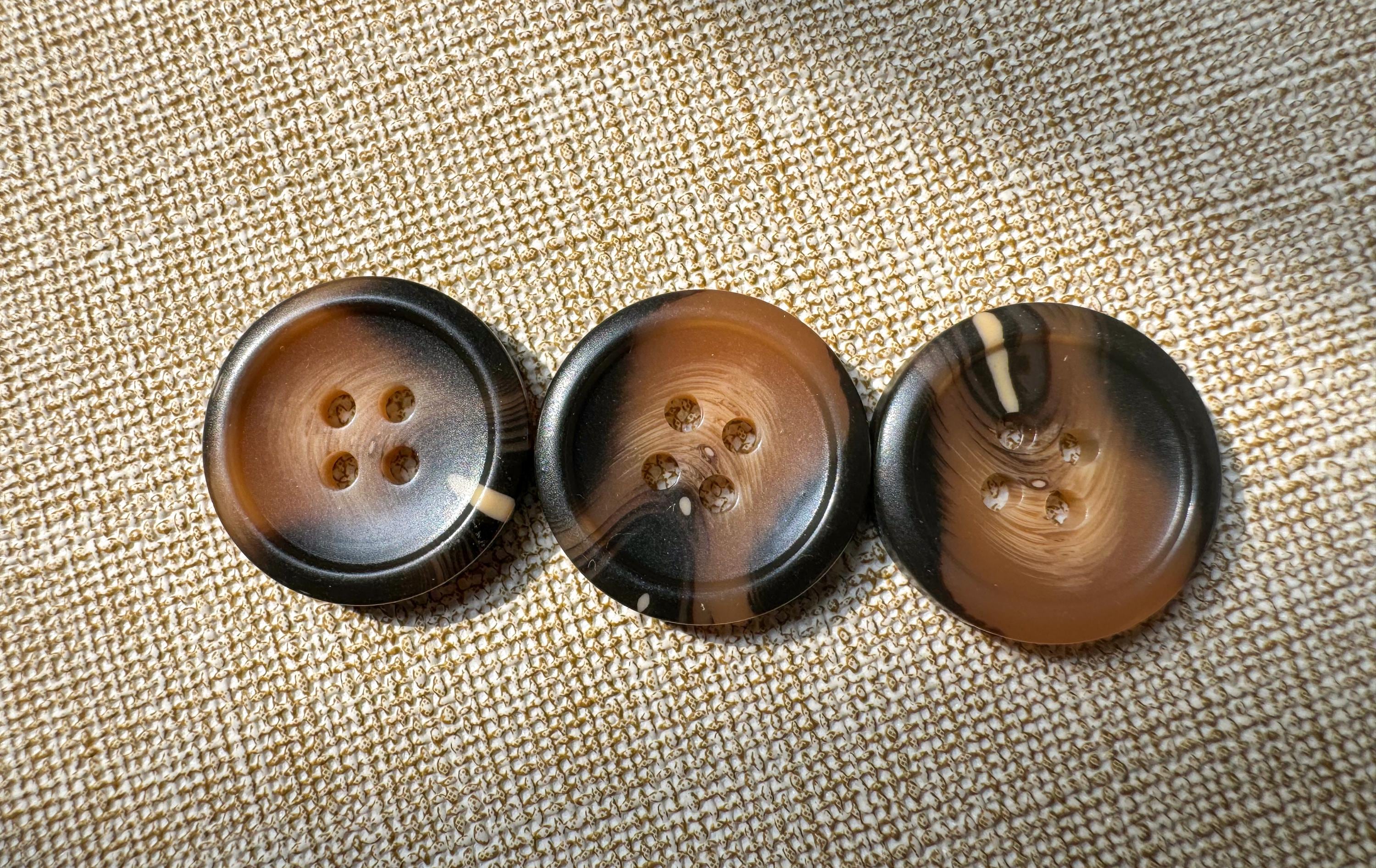 Four Hole Buttons, Round Buttons, Brown Buttons, Coat Buttons - Etsy